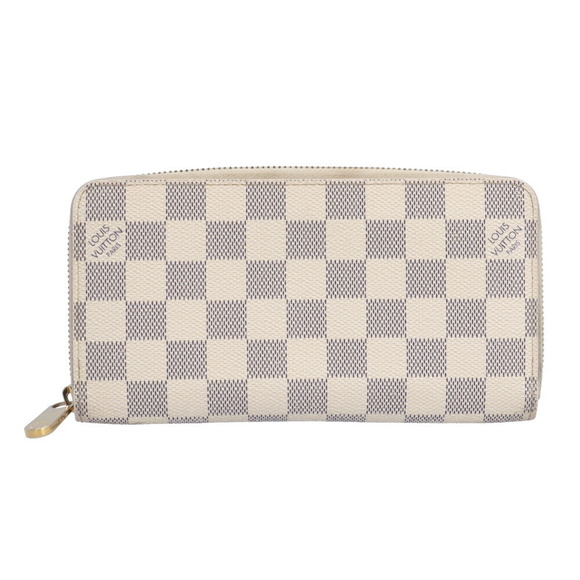 Louis Vuitton | Bags | Louis Vuitton Zippy Damier Azur White Long ...